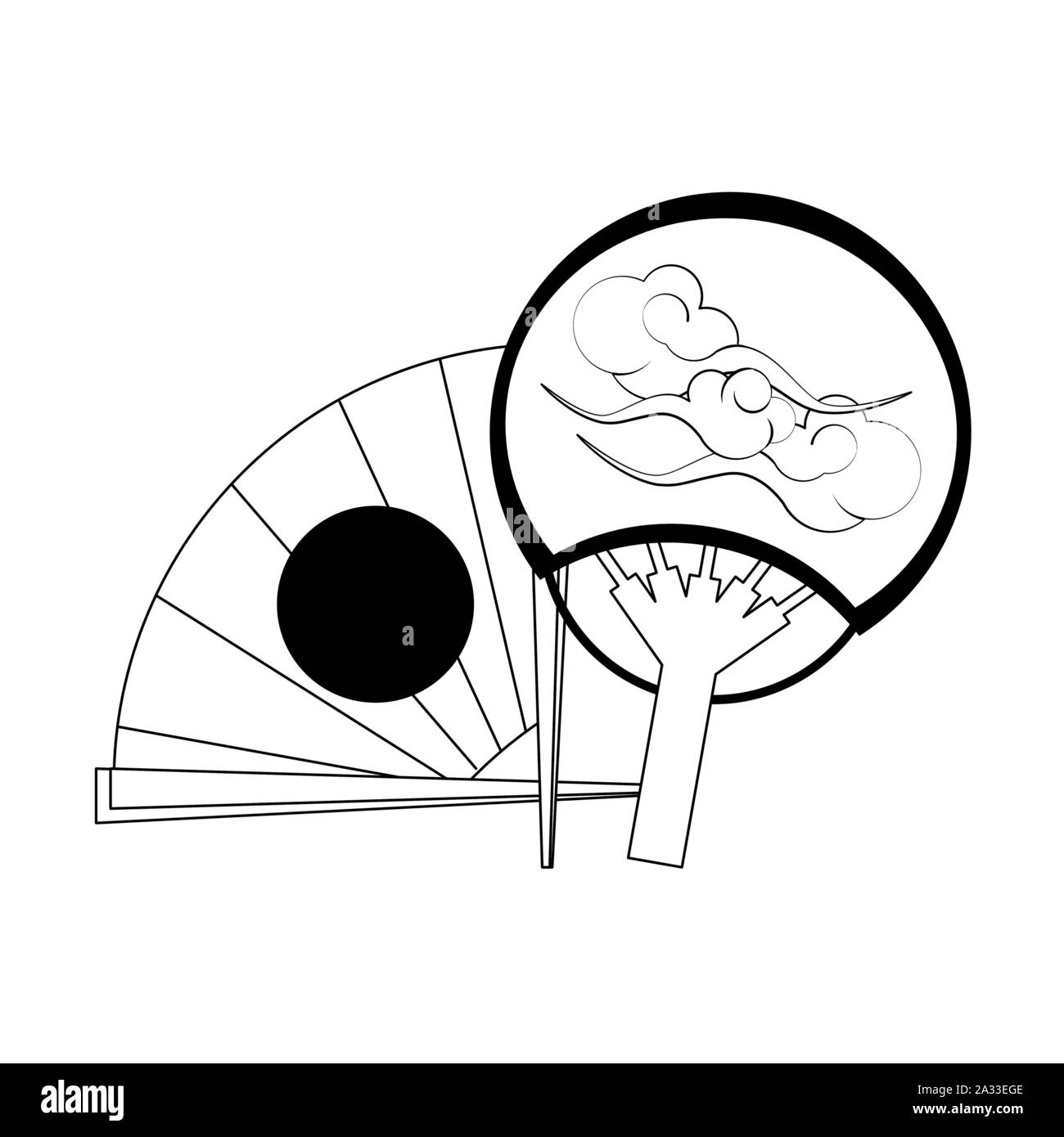 Japanese Uchiwa Fan design Stock Vector Image & Art - Alamy