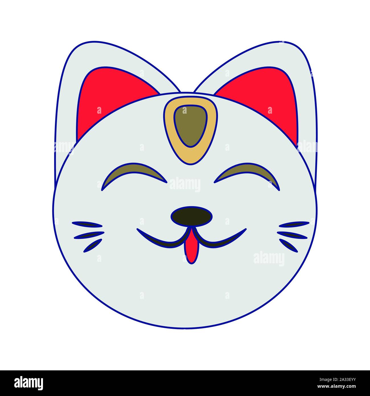 Golden lucky cat icon Stock Vector Images - Alamy