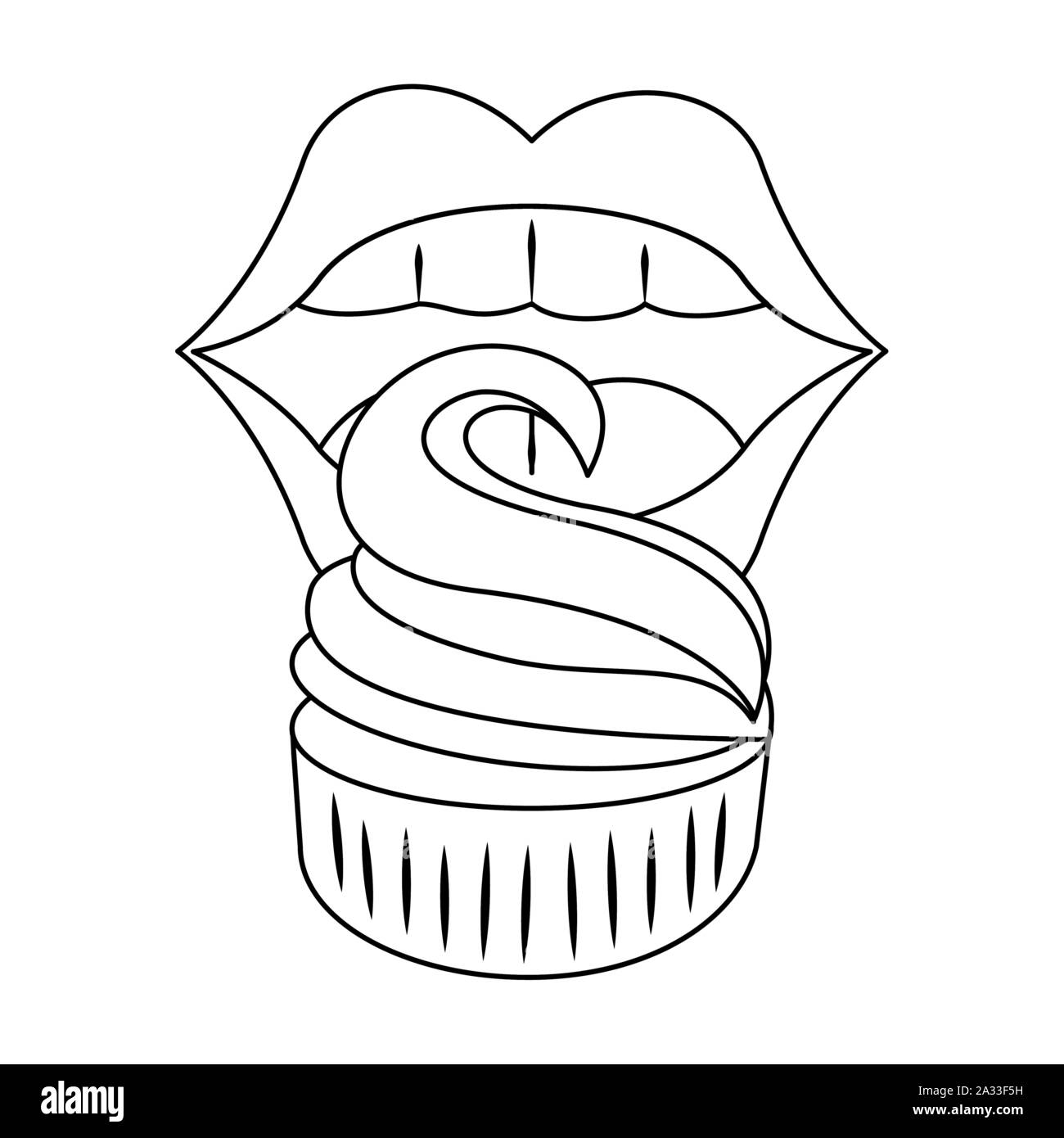 female lips and muffin design Stock Vector Image & Art - Alamy