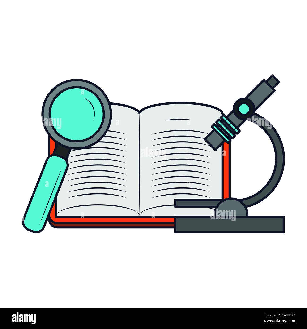 magnifying glass and academic book design Stock Vector Image & Art - Alamy