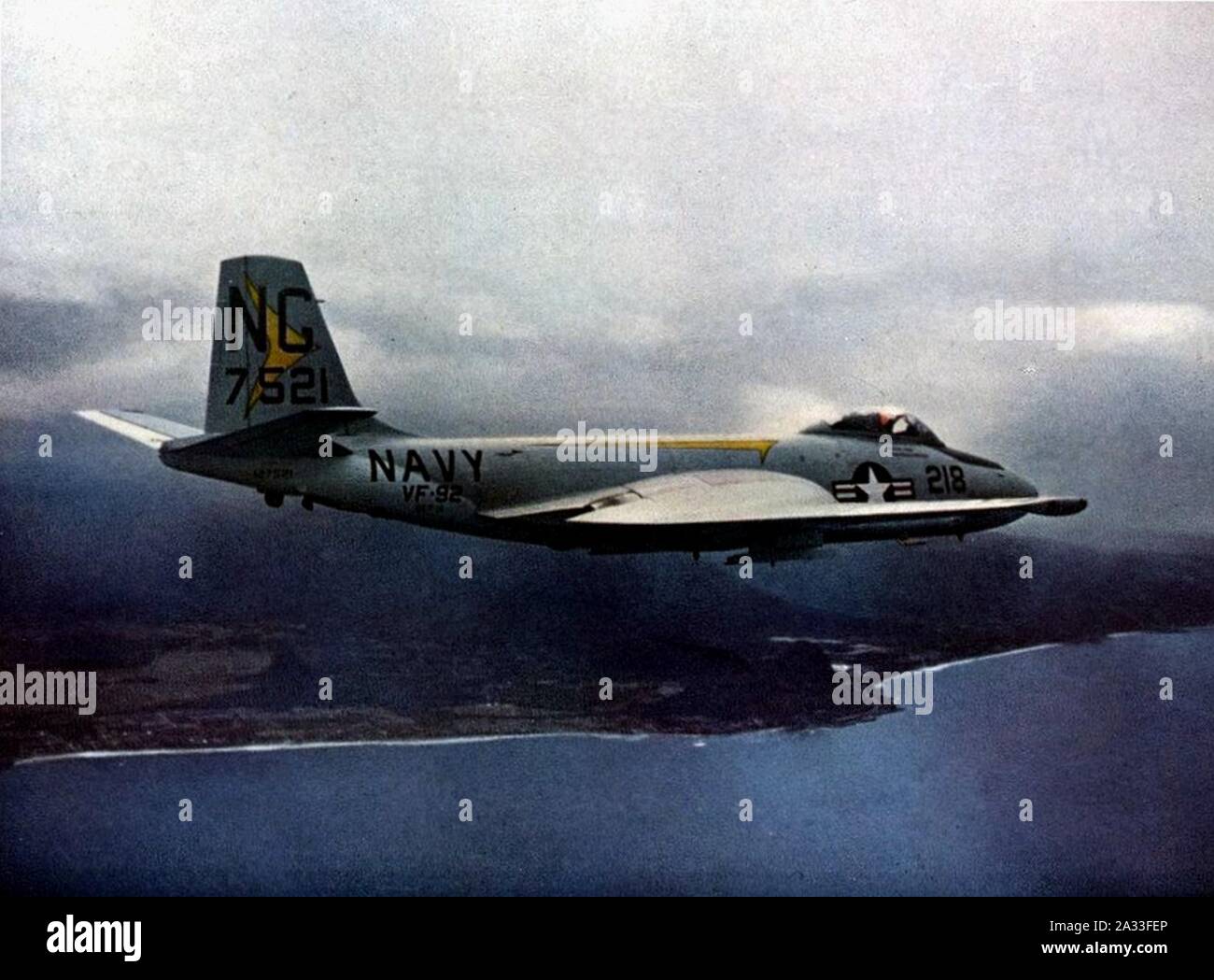 F2H-3 Banshee of VF-92 in flight c1959 Stock Photo - Alamy