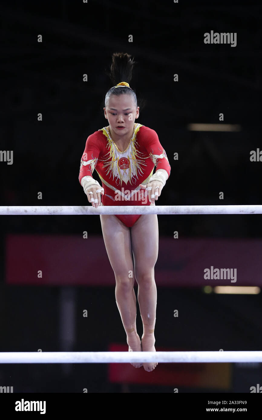 Stuttgart, Germany. 4th Oct, 2019. Chen Yile of China competes on ...