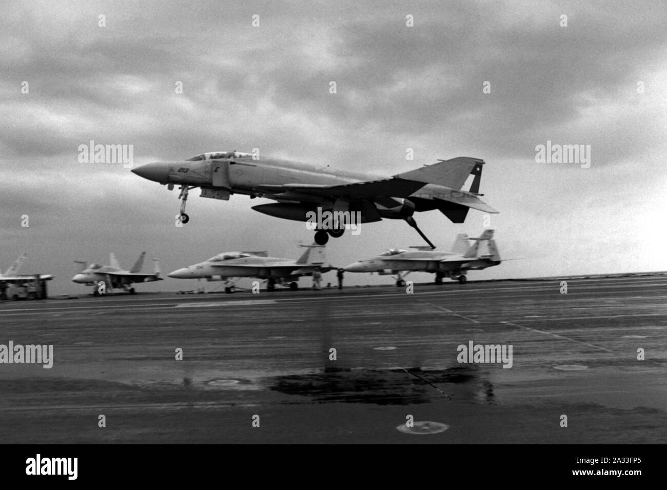 F-4 Phantom II USN last operational carrier landing Stock Photo - Alamy