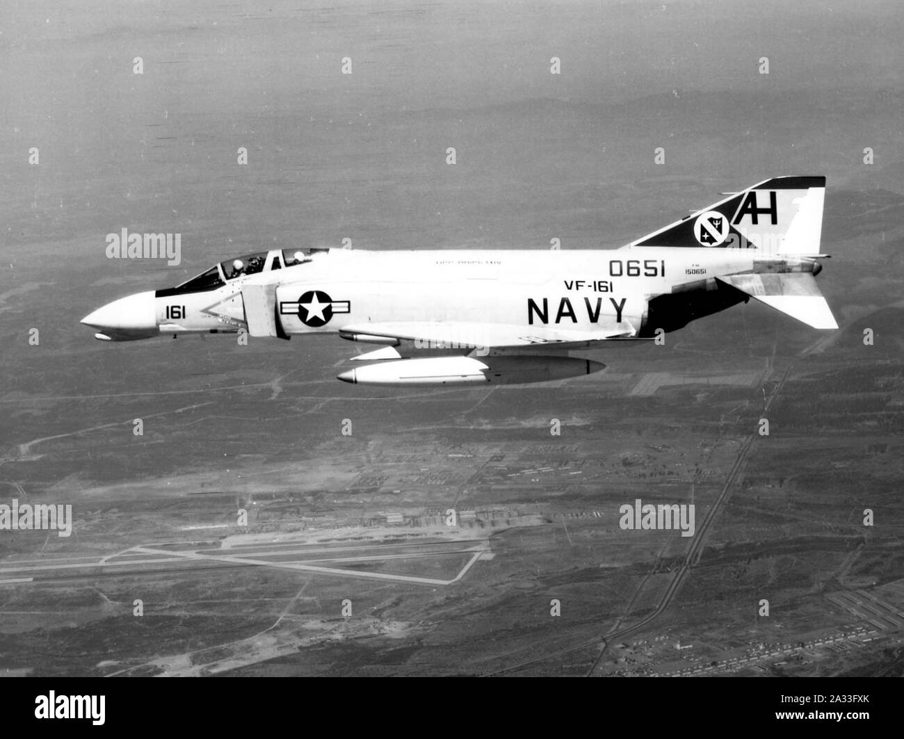 F-4B Phantom II of VF-161 in flight over NAS Miramar 1964 Stock Photo ...