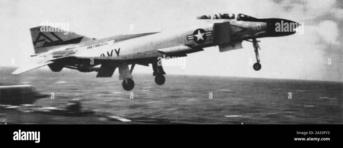 F-4B VF-74 carquals USS Saratoga 1961 Stock Photo - Alamy