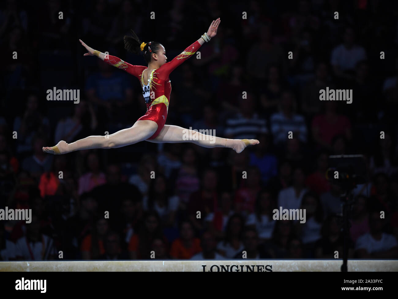Stuttgart, Germany. 4th Oct, 2019. Chen Yile of China competes on the ...