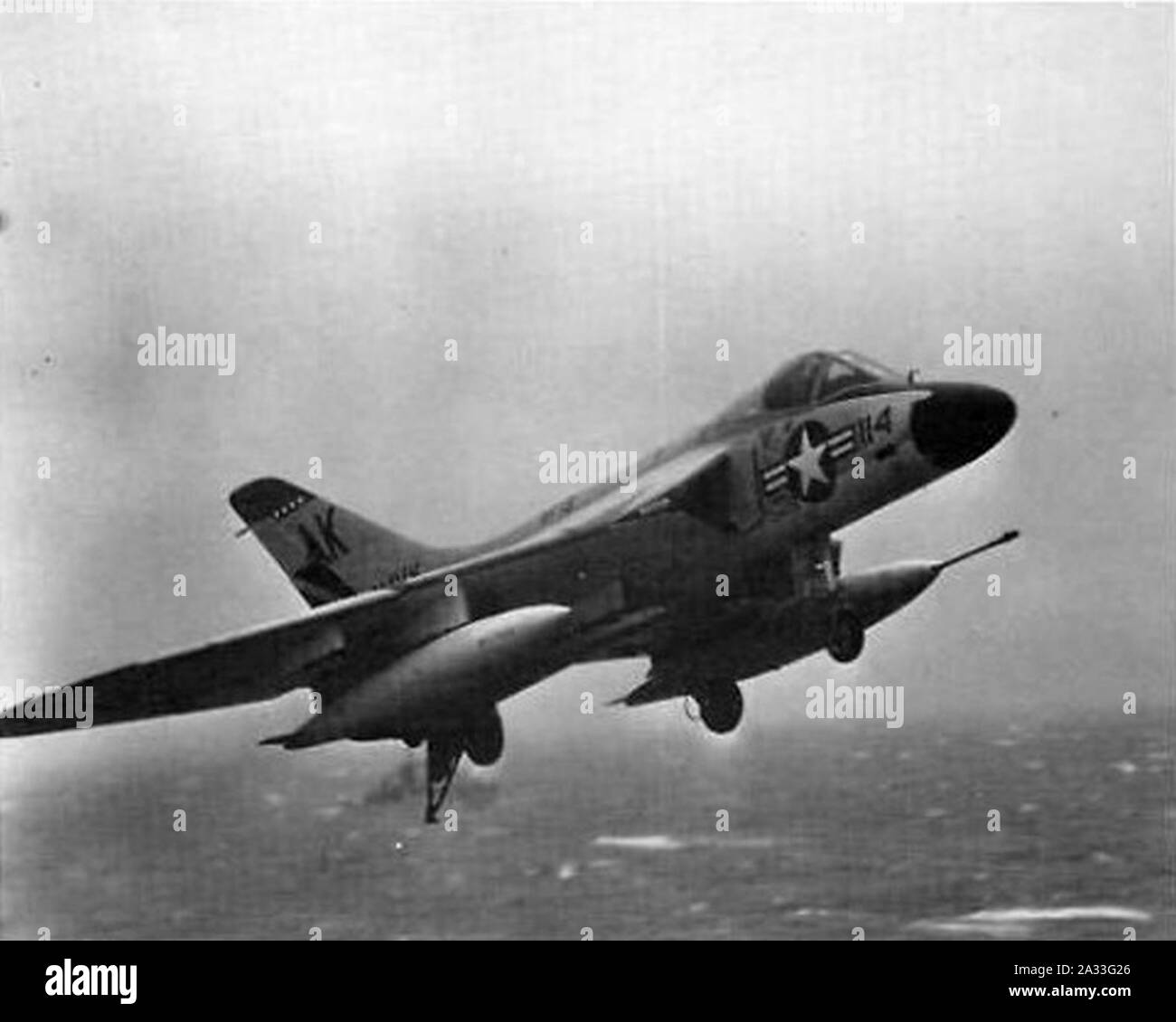 F4D VF-13 landing USS Shangri-La 1961 Stock Photo - Alamy
