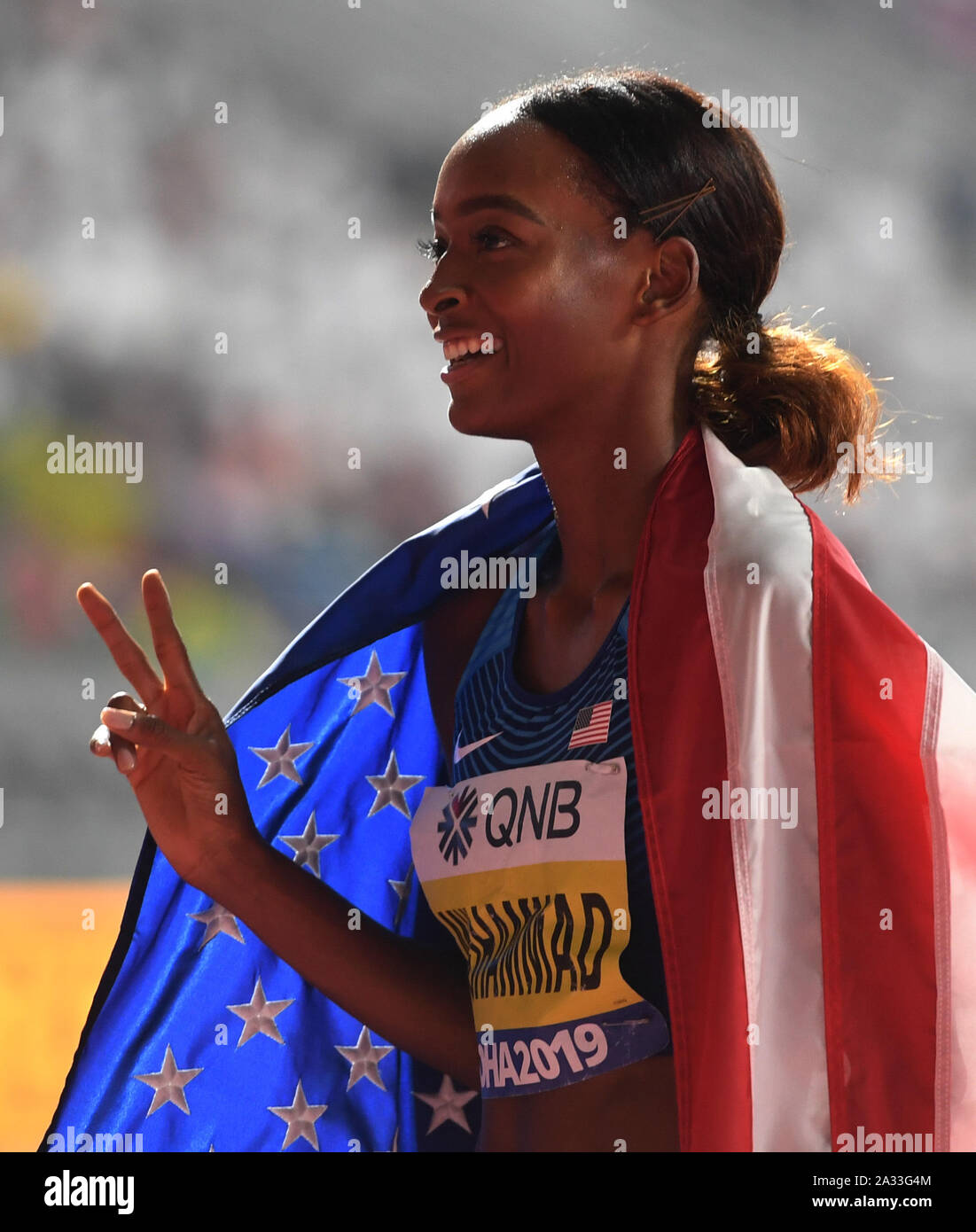 Doha, Qatar. 4th Oct, 2019. Dalilah Muhammad of the United States ...