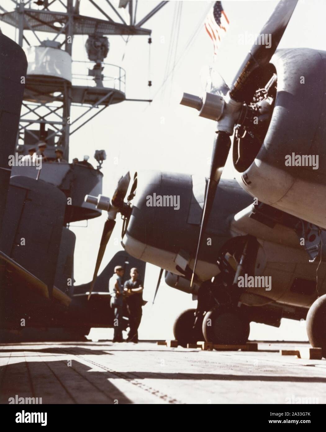 F4F-4 Wildcats on USS Santee (ACV-29) in late 1942 Stock Photo - Alamy