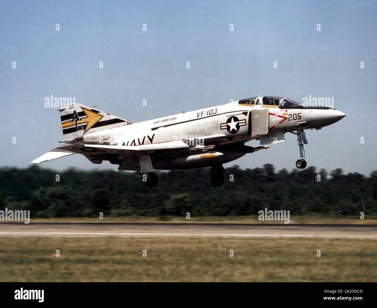F-4J Phantom of VF-103 taking off from NAS Oceana 1978 Stock Photo - Alamy