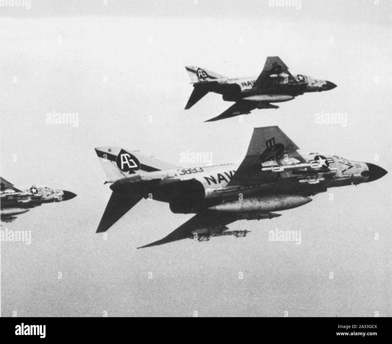 F-4J Phantom IIs of VF-41 in flight c1968 Stock Photo - Alamy