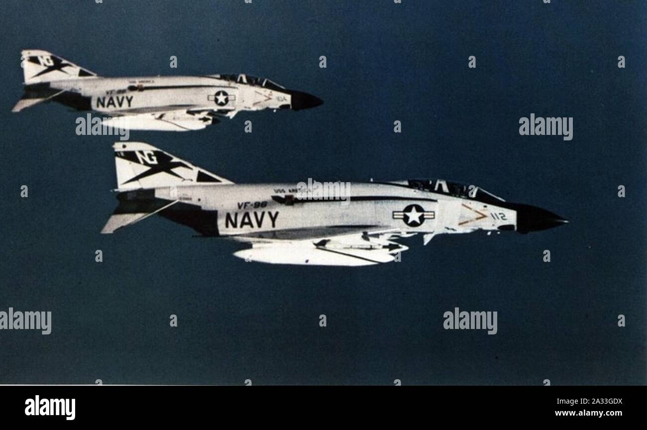 F-4J Phantoms VF-96 flying CAP off Vietnam 1970 Stock Photo - Alamy