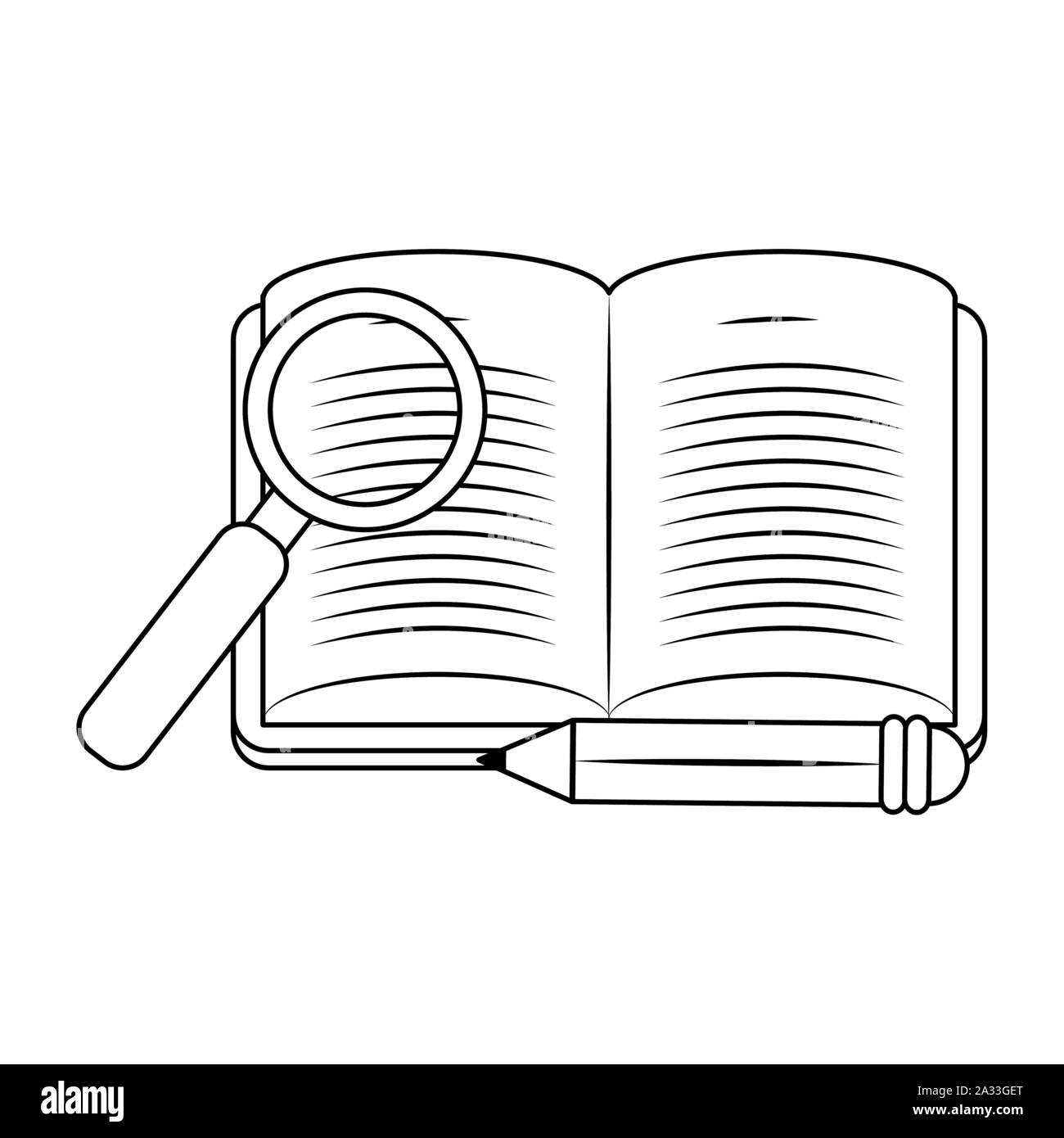magnifying glass and academic book design Stock Vector Image & Art - Alamy