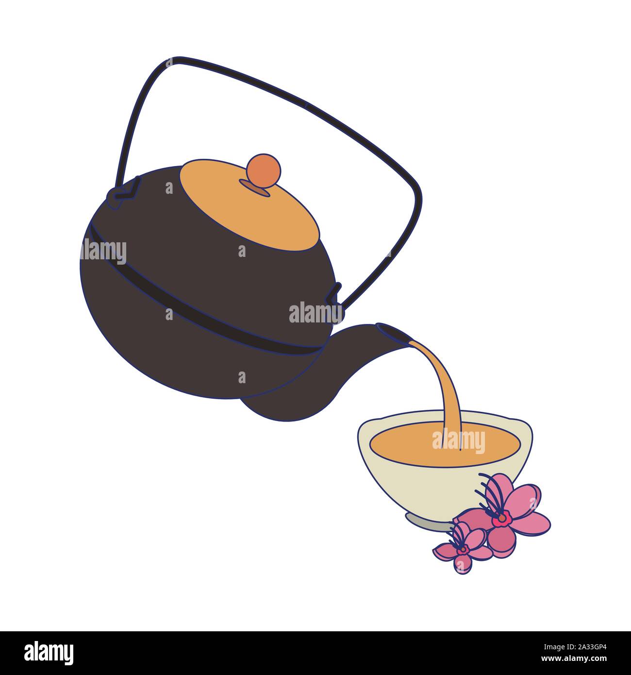 Japanese Cast iron teapot Stock Vector Image & Art - Alamy