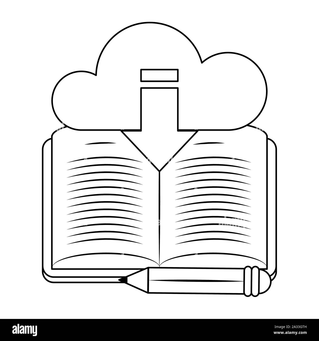 Book and cloud storage design Stock Vector Image & Art - Alamy