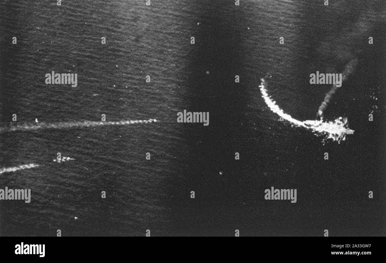 F6F Hellcats of VF-88 attack Japanese ship on 10 August 1945 Stock ...
