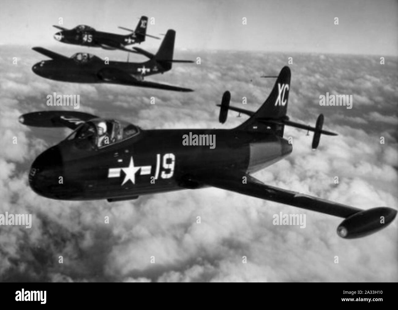 F6U FH and F2H in flight Stock Photo - Alamy