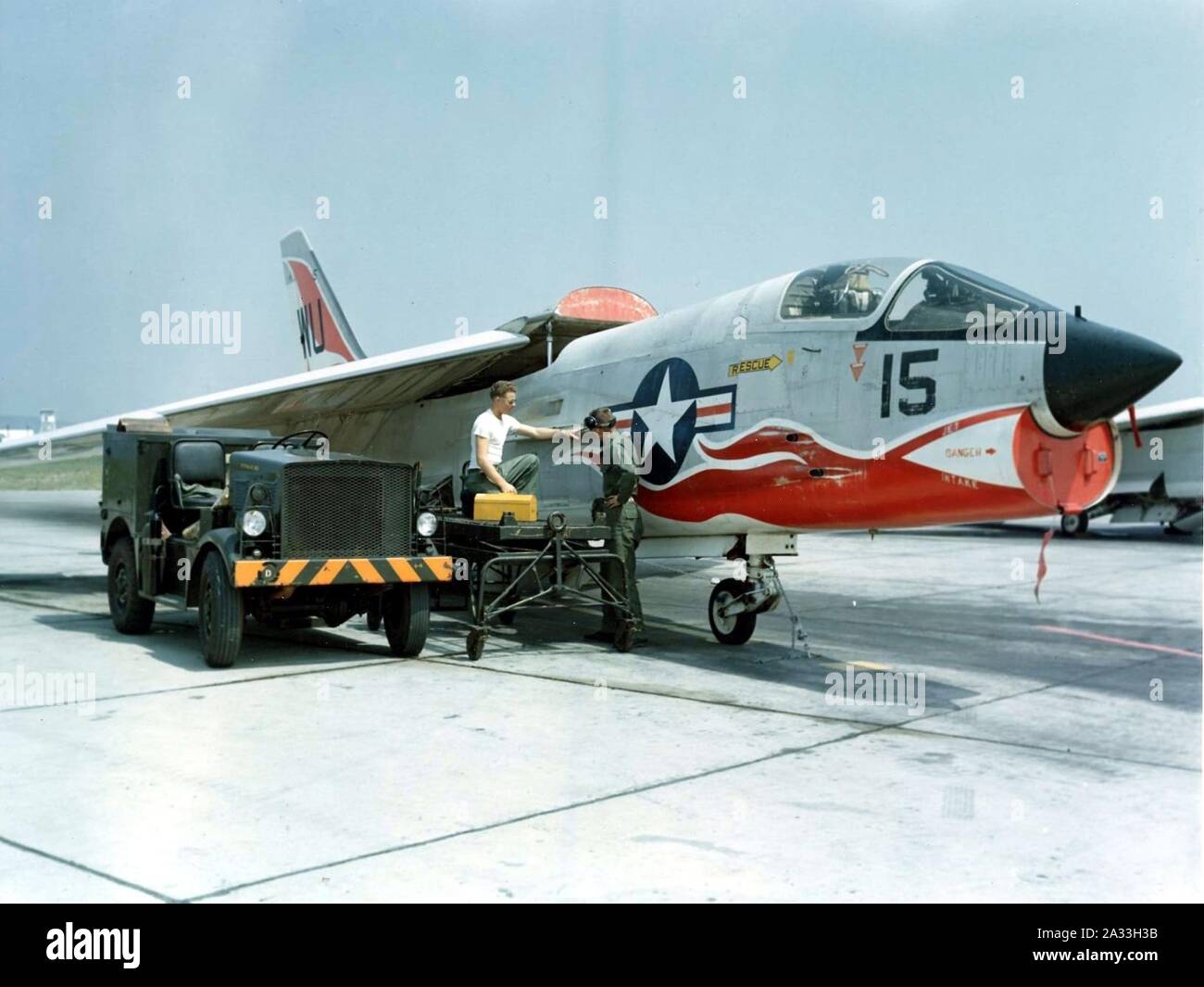 F-8 Crusader of VMF-334 on the ground Stock Photo - Alamy