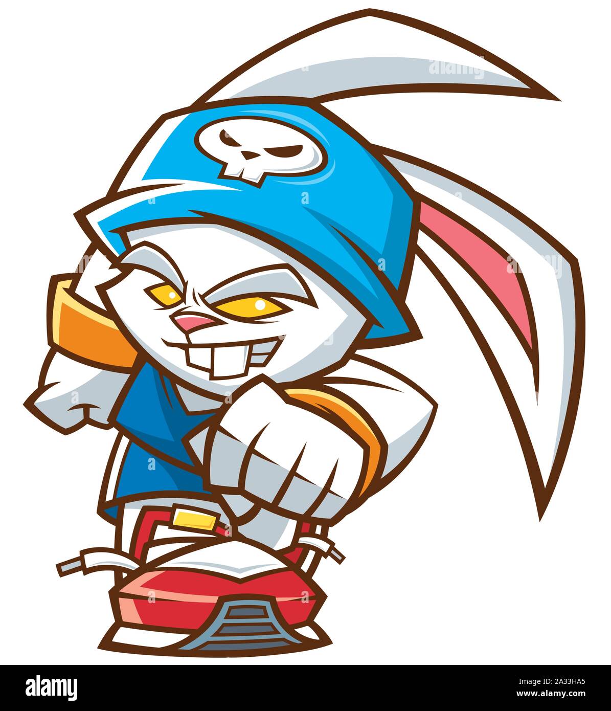 Vector illustration of Cartoon rabbit running Stock Vector Image & Art ...