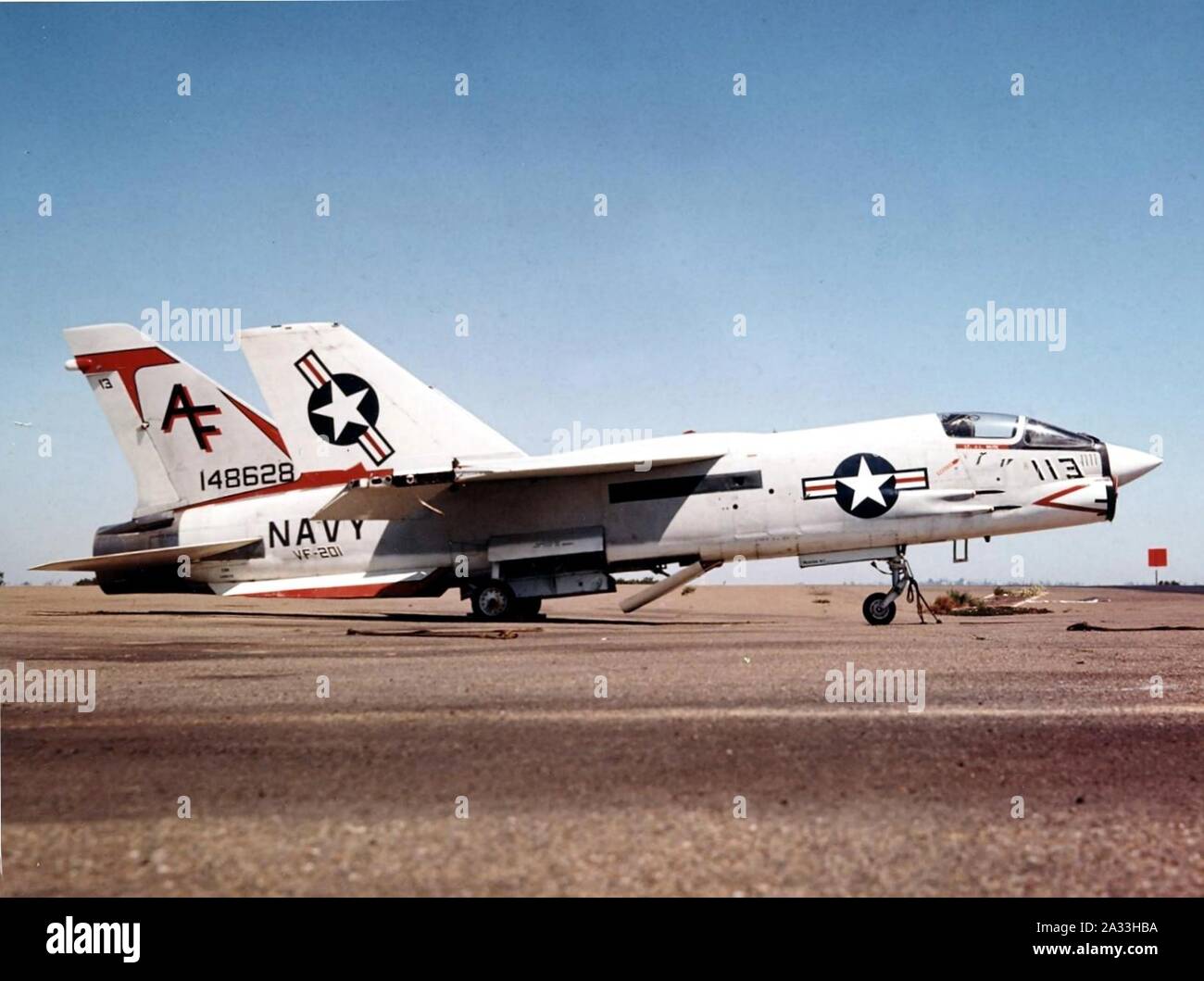 F-8H Crusader of VF-201 at NAS North Island 1972 Stock Photo - Alamy