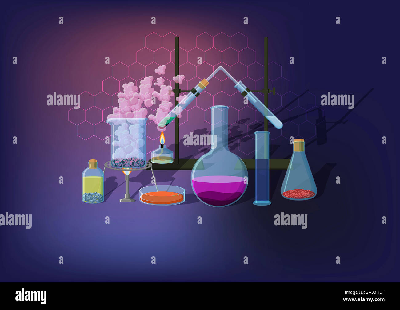 Illustration lab flask petri hi-res stock photography and images - Alamy