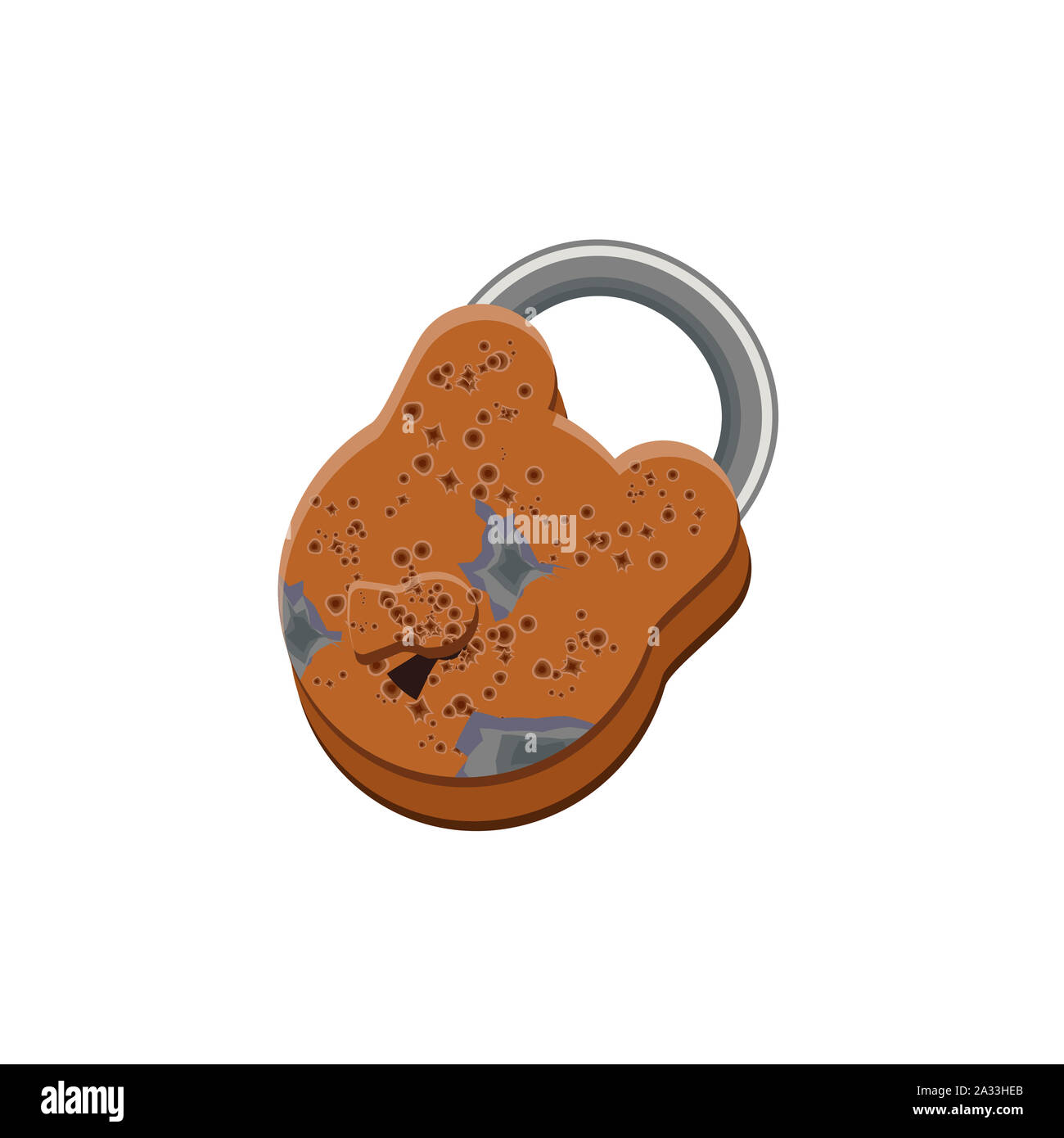 Rusted padlock, illustration Stock Photo - Alamy