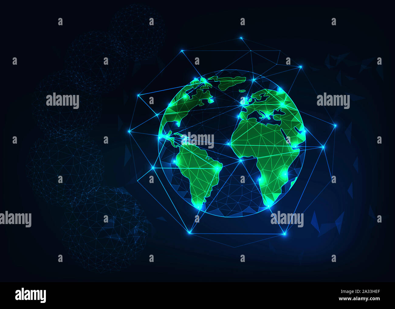 Futuristic green planet Earth, conceptual illustration Stock Photo - Alamy