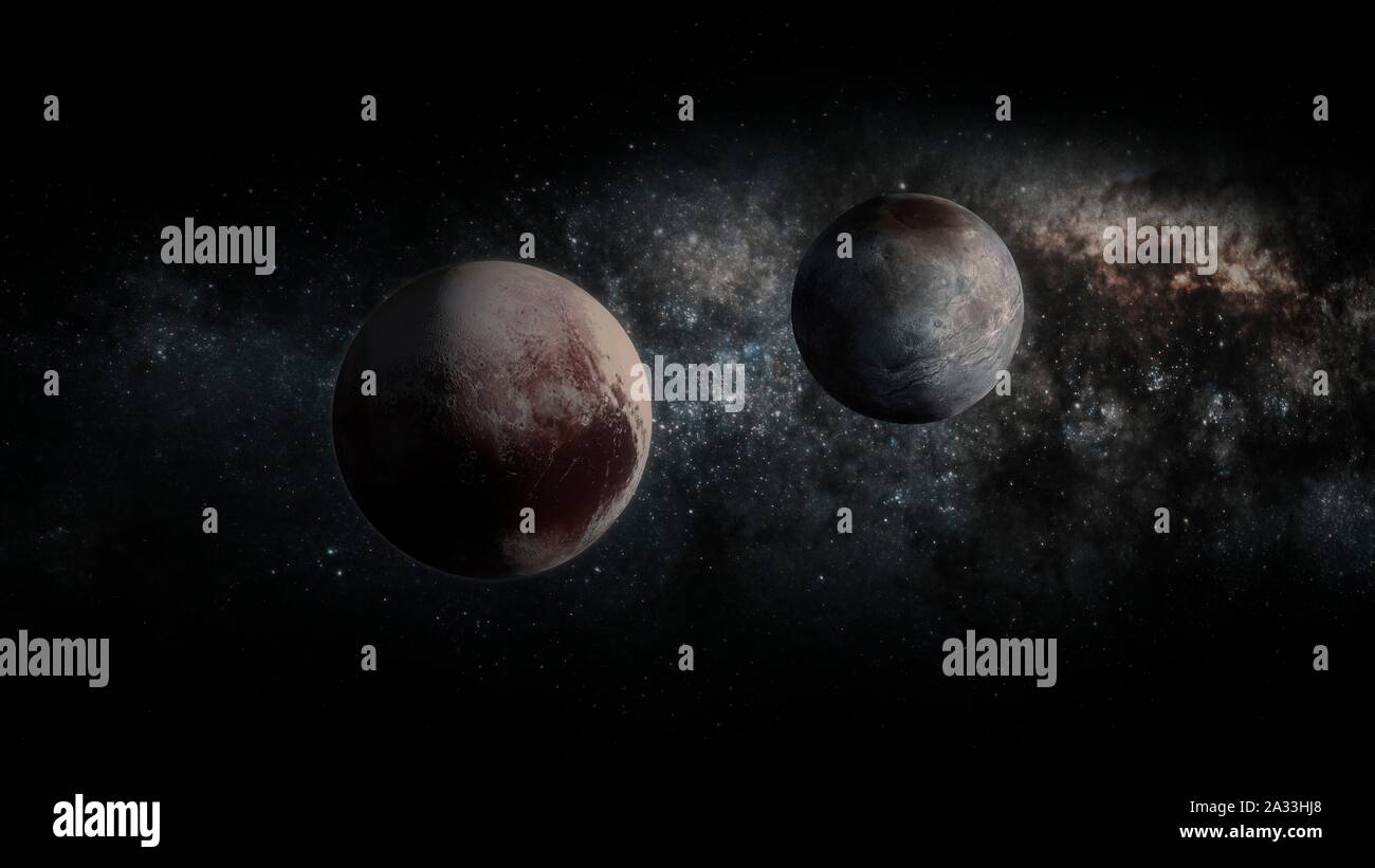 Pluto and Charon, illustration Stock Photo - Alamy