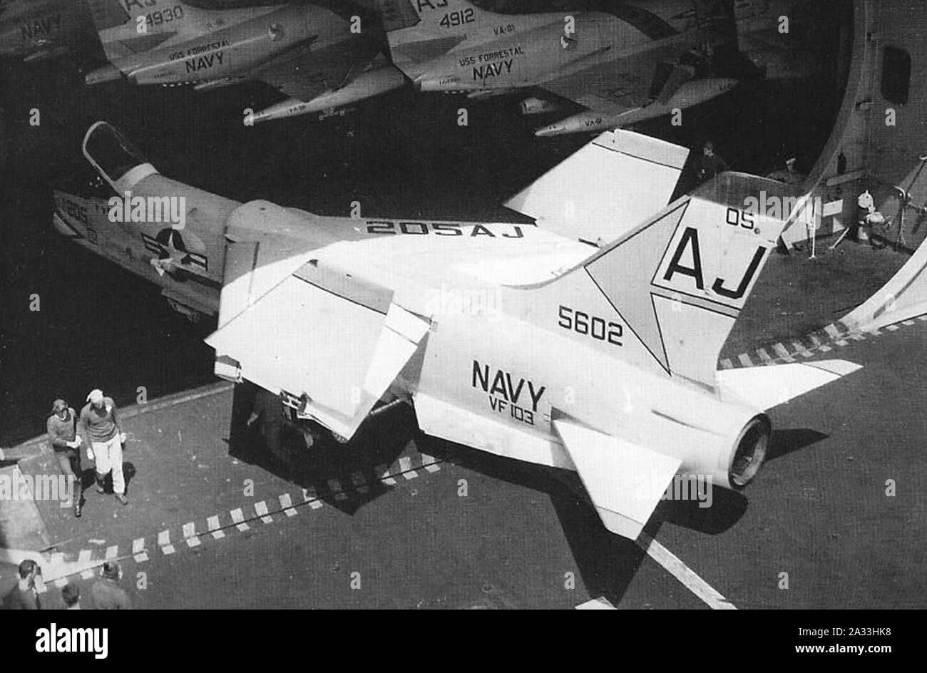 F8U-2 of VF-103 on USS Forrestal (CVA-59) in 1960 Stock Photo - Alamy