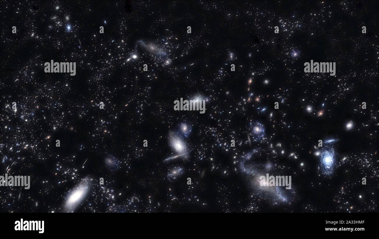 Galaxy cluster, illustration Stock Photo - Alamy