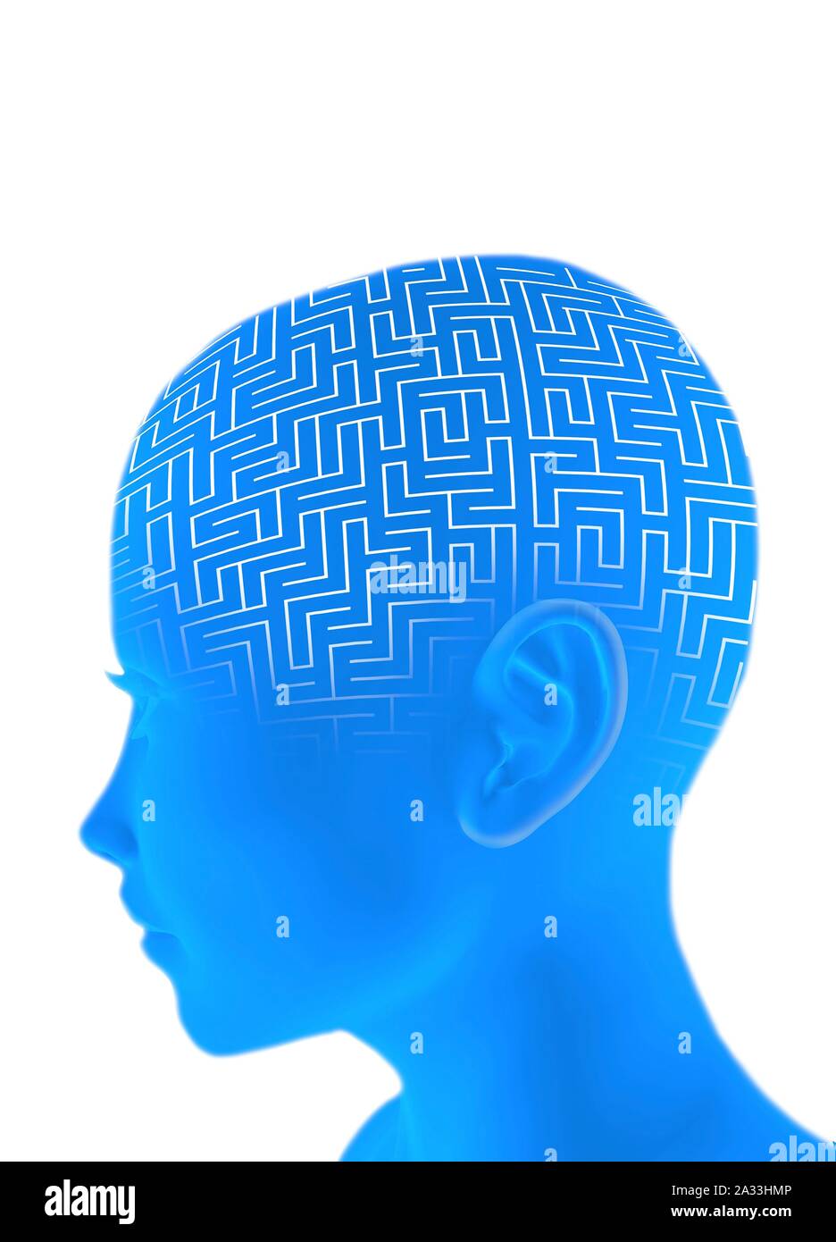 Head and maze, illustration Stock Photo - Alamy