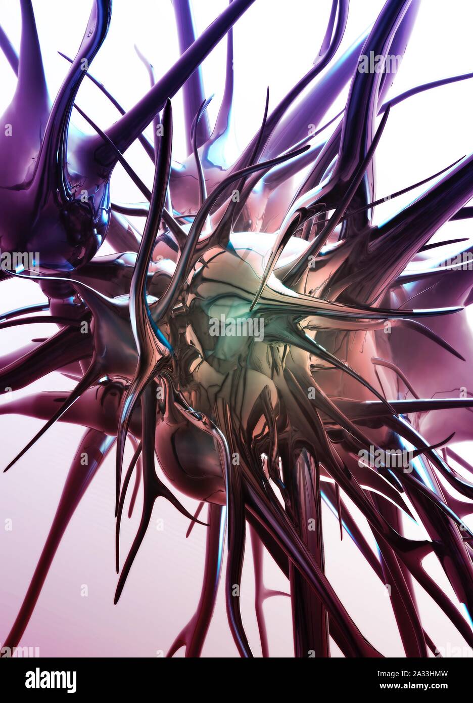 Human nerve cells, illustration Stock Photo - Alamy