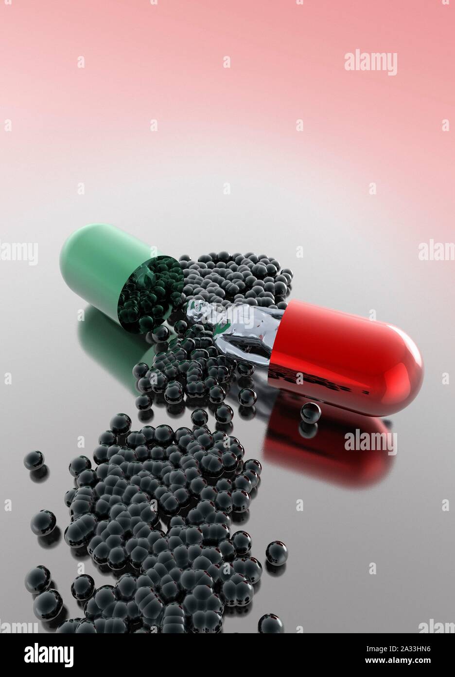 Capsule and human figure, illustration Stock Photo - Alamy