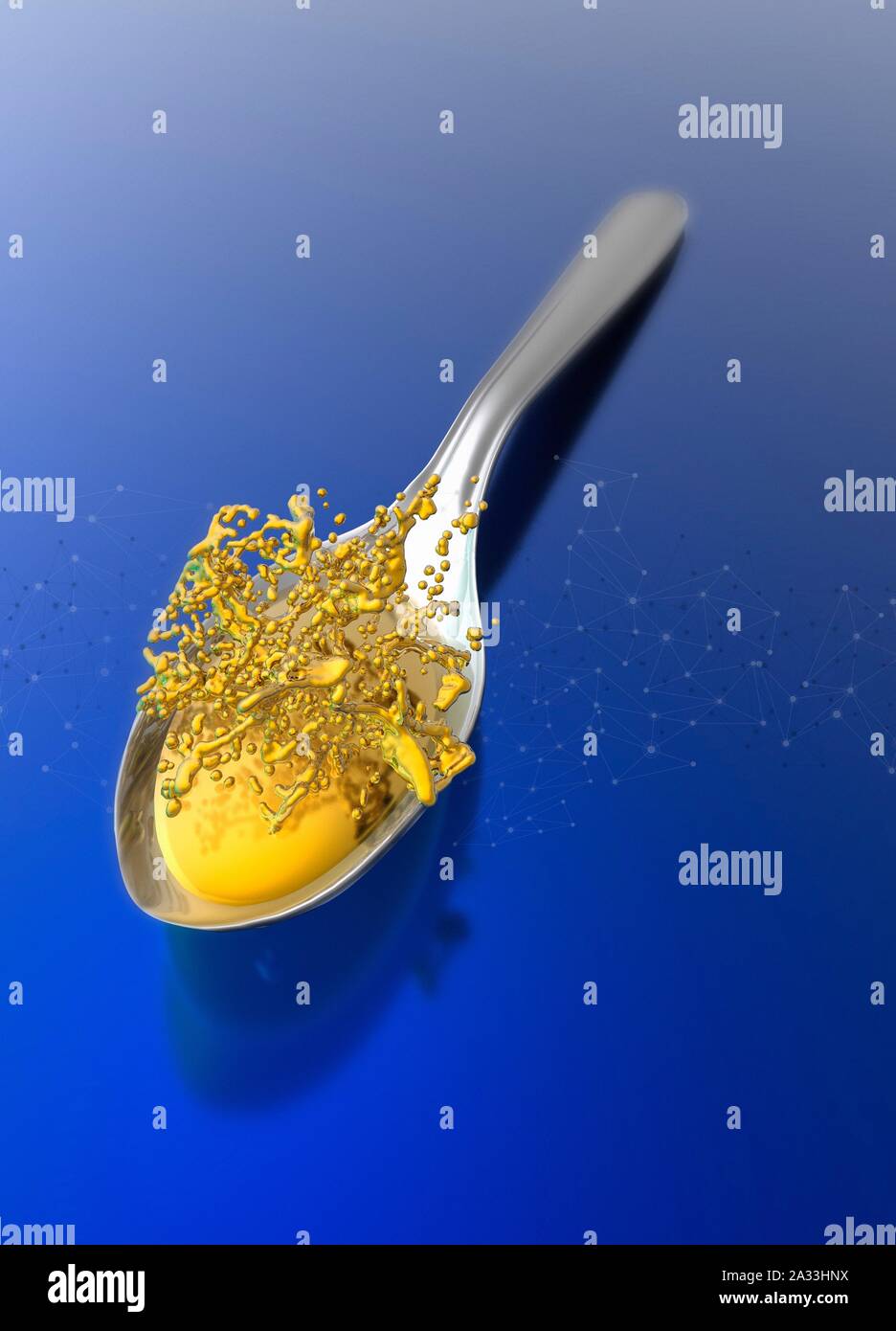 Medicine on spoon, illustration Stock Photo - Alamy