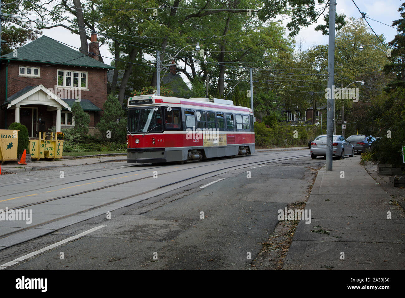 TTC toronto transit streetcar on college street urban transport high ...