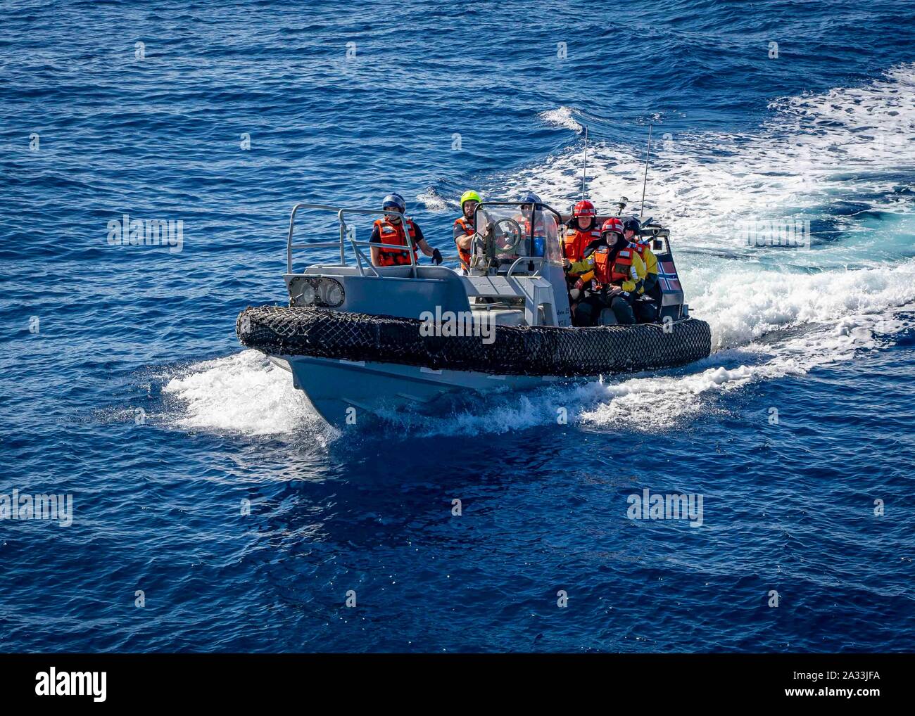 191003-N-UB406-0039 GULF OF CADIZ (Oct. 3, 2019) Sailors from the Royal ...