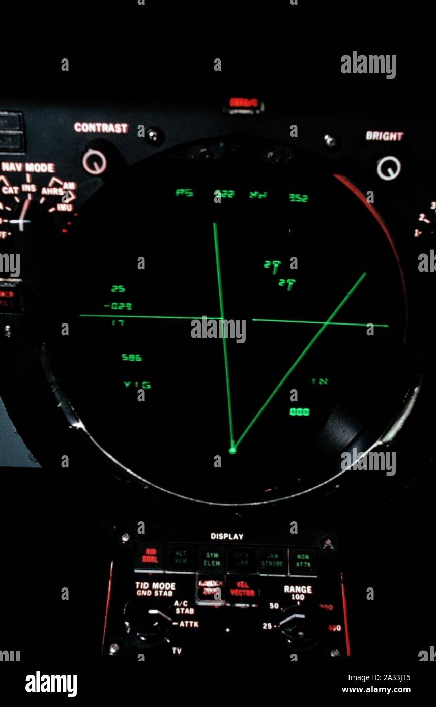 F-14 AWG-9 Rear Cockpit Tactical Information Display-TID Stock Photo ...