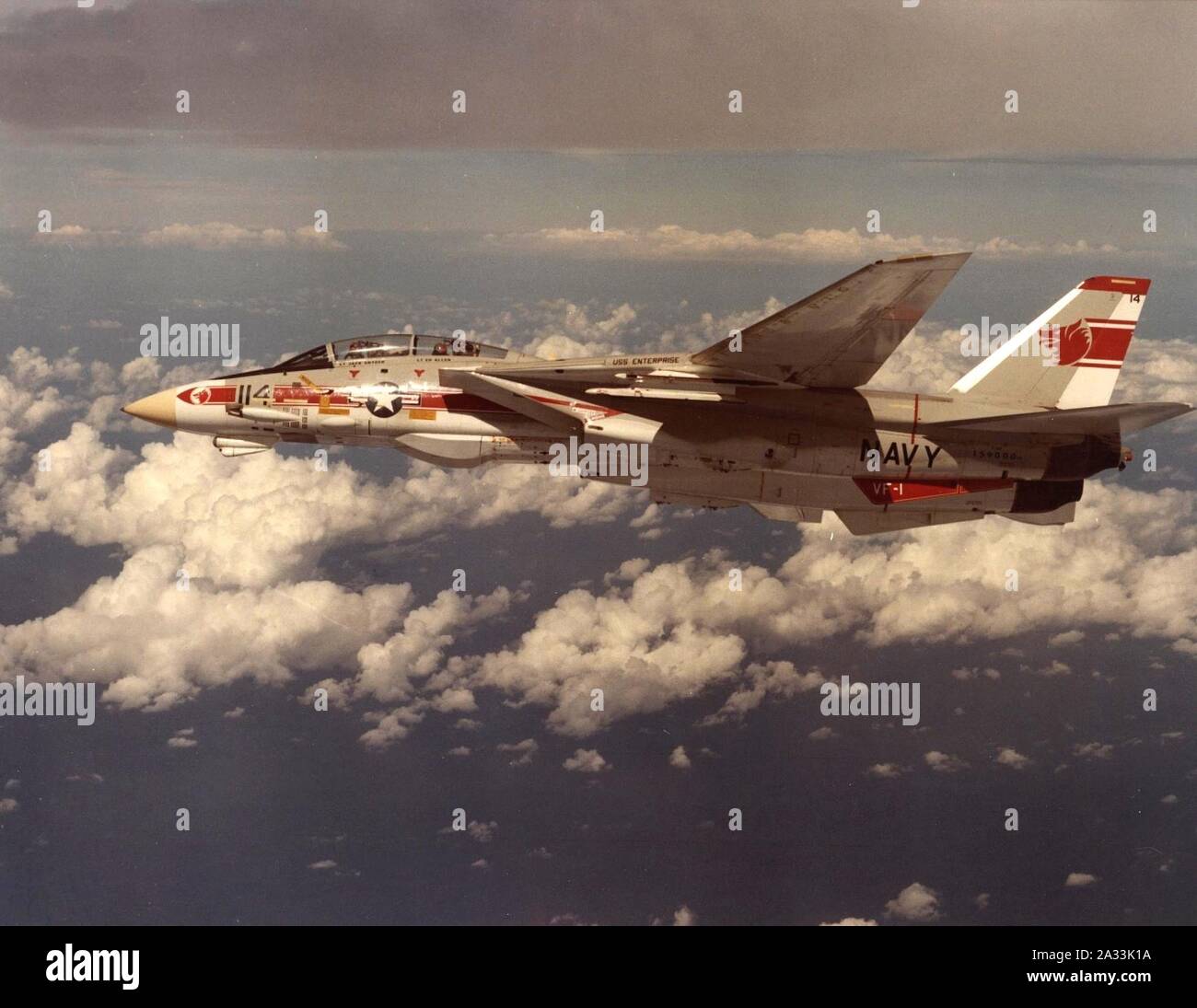 F-14A Tomcat of VF-1 in flight near Hawaii on 28 September 1974 (NNAM ...
