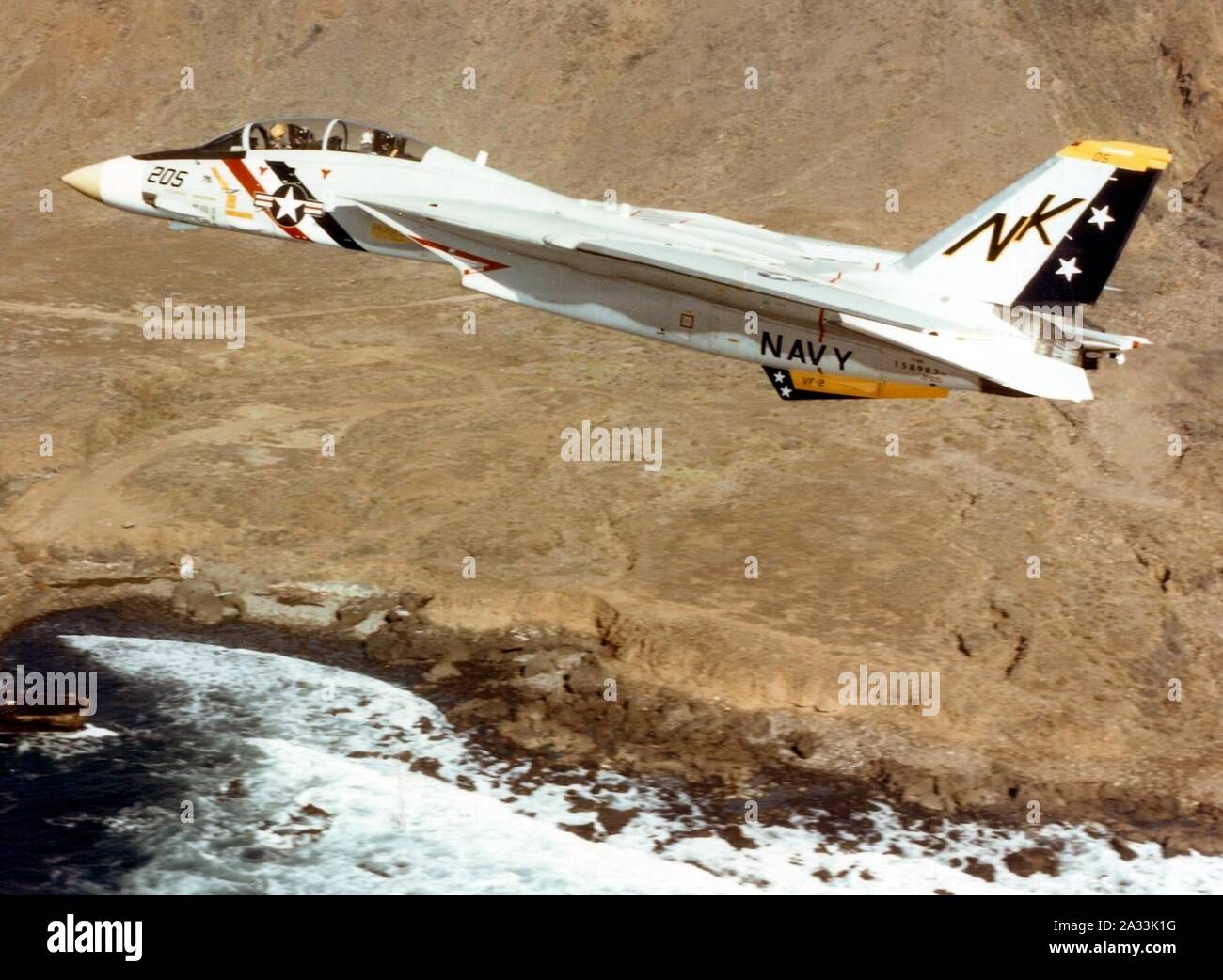 F-14A Tomcat of VF-2 in flight c1973 Stock Photo - Alamy