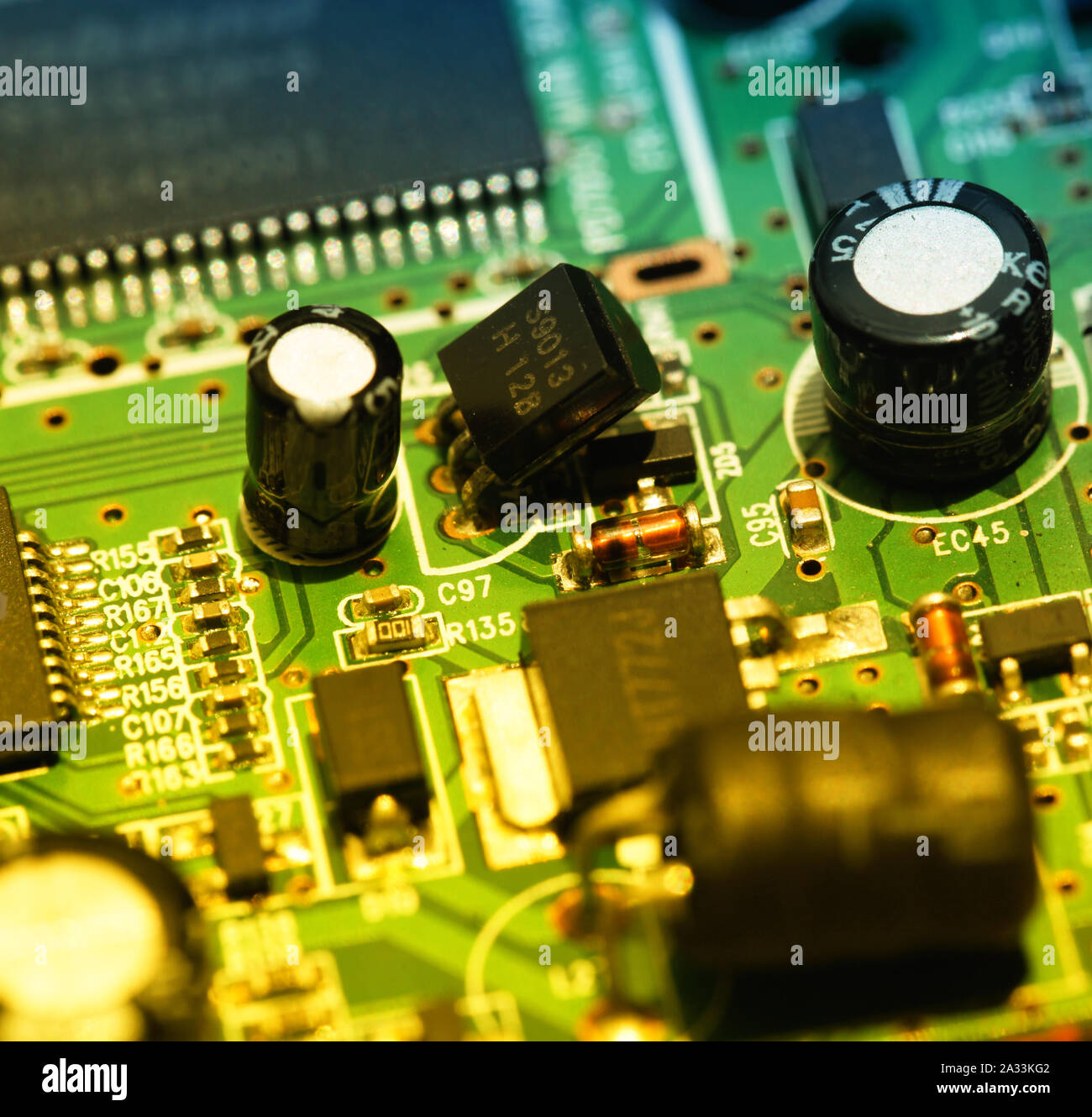 Close up of an electronic circuit board Stock Photo - Alamy