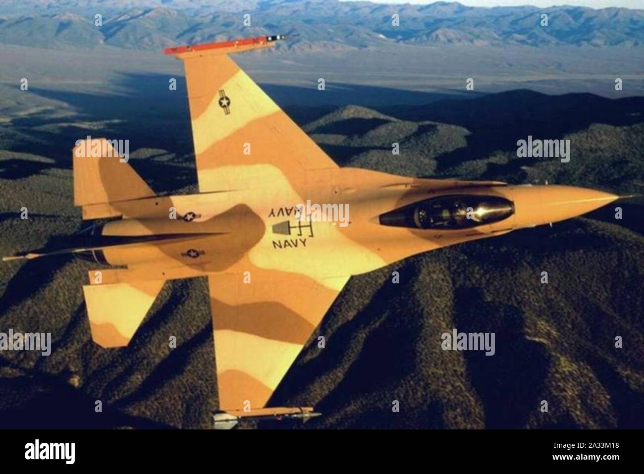 F-16A NSAWC in flight over Nevada Stock Photo - Alamy