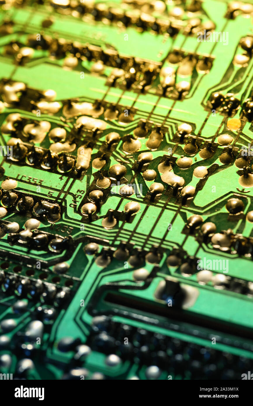 Close up of an electronic circuit board Stock Photo - Alamy
