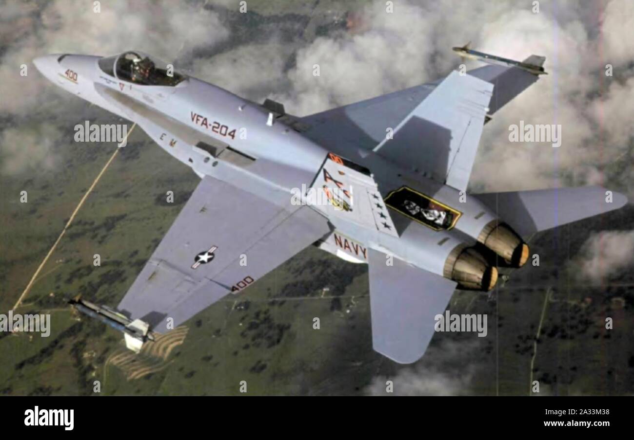 F-18A Hornet VFA-204 in flight 2009 Stock Photo - Alamy
