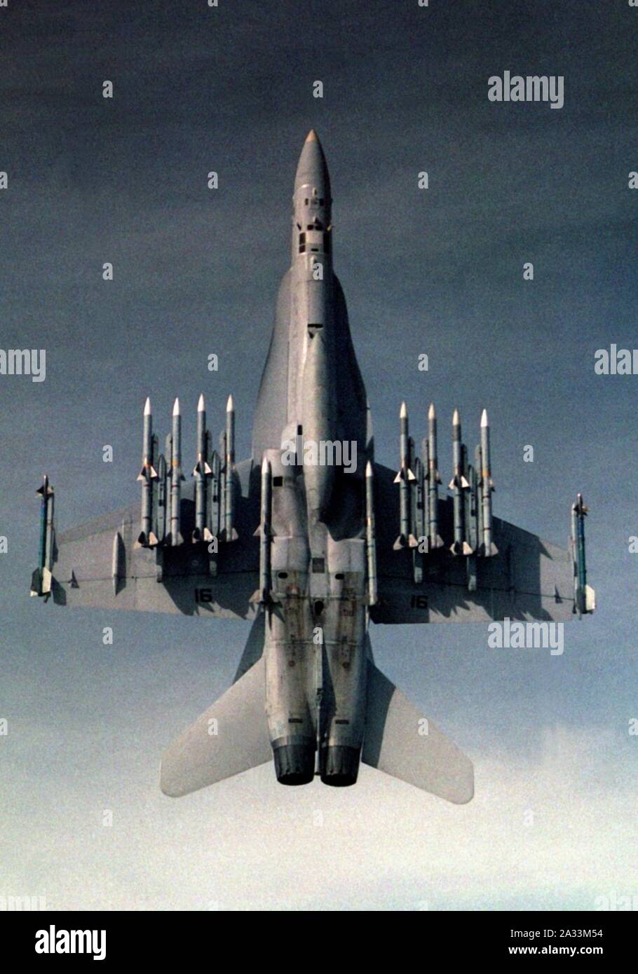 F-18C of VX-4 with 8 AIM-120 missiles in 1992 Stock Photo - Alamy