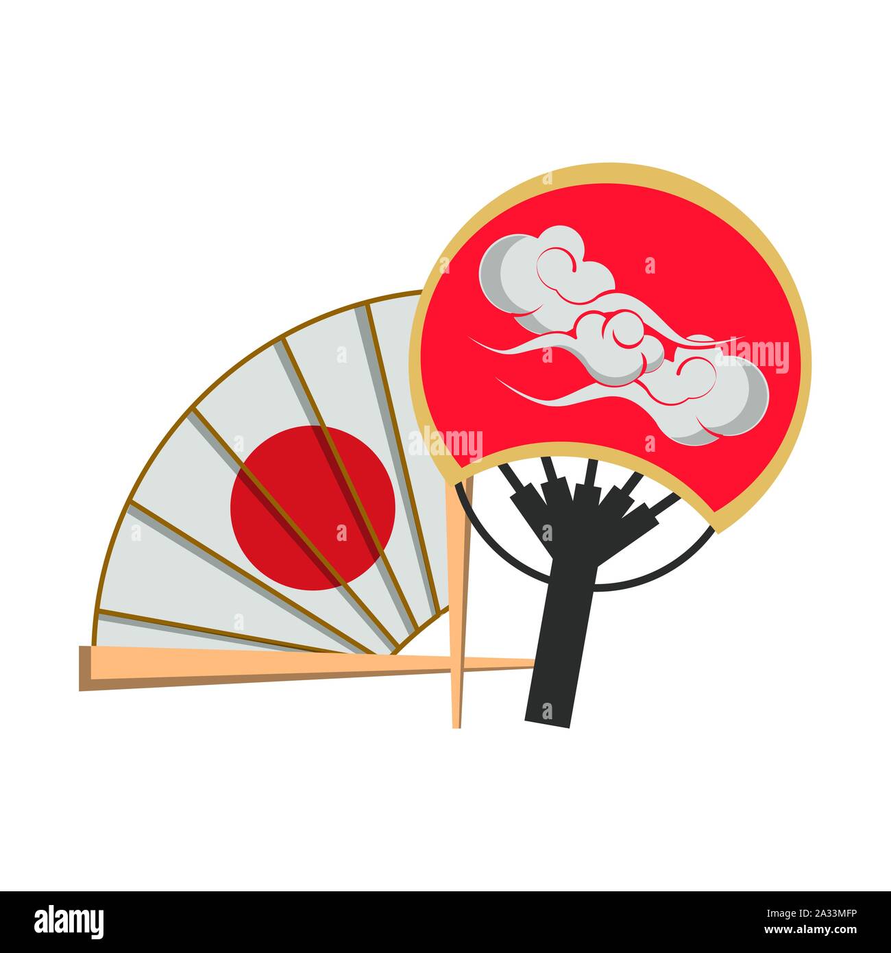 Japanese Uchiwa Fan design Stock Vector Image & Art - Alamy