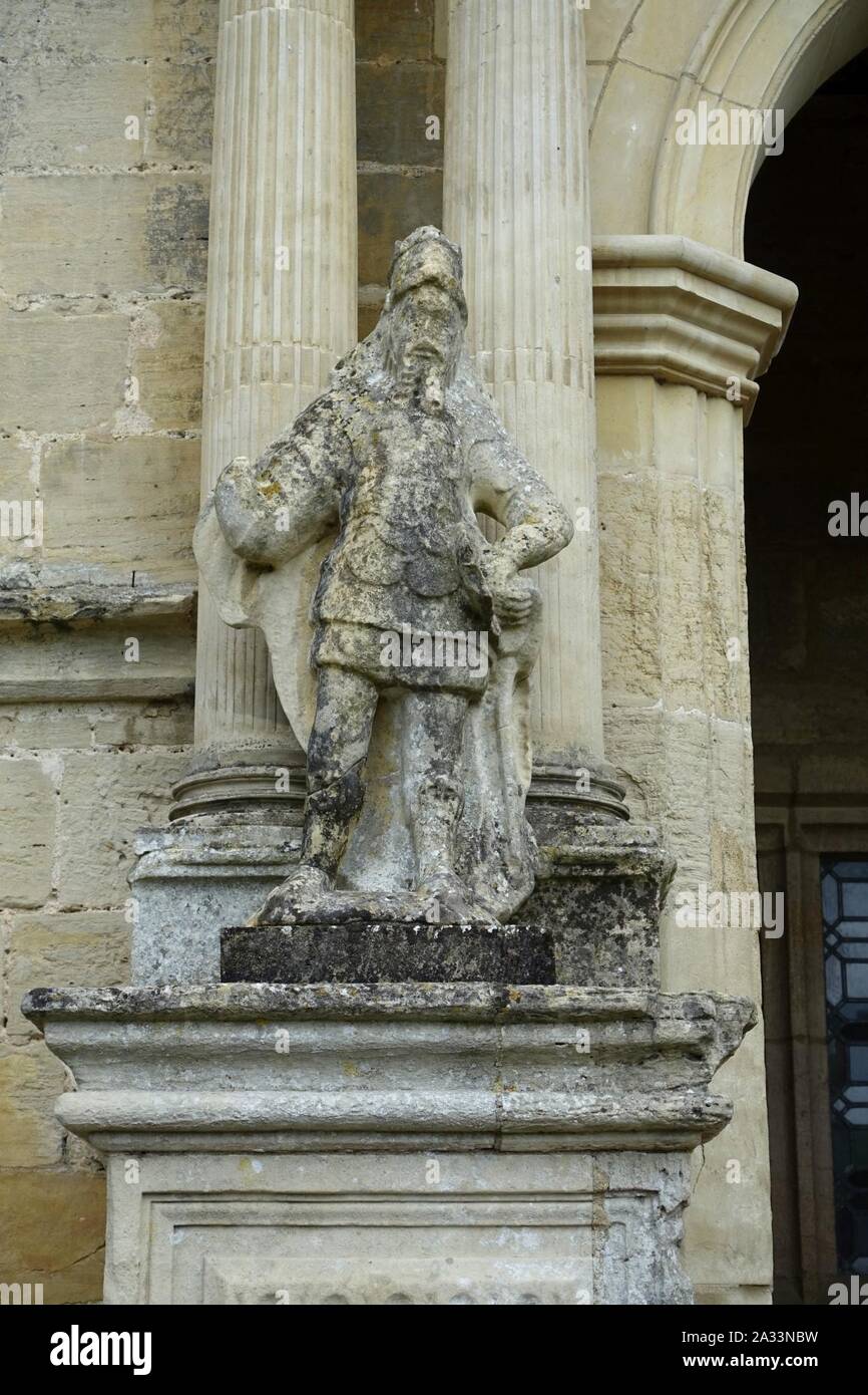 Facade entry statue, 1 of 2 - Fountains Hall - North Yorkshire, England ...