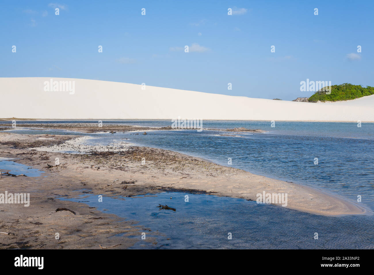 White sand dunes panorama from Lencois Maranhenses National Park ...
