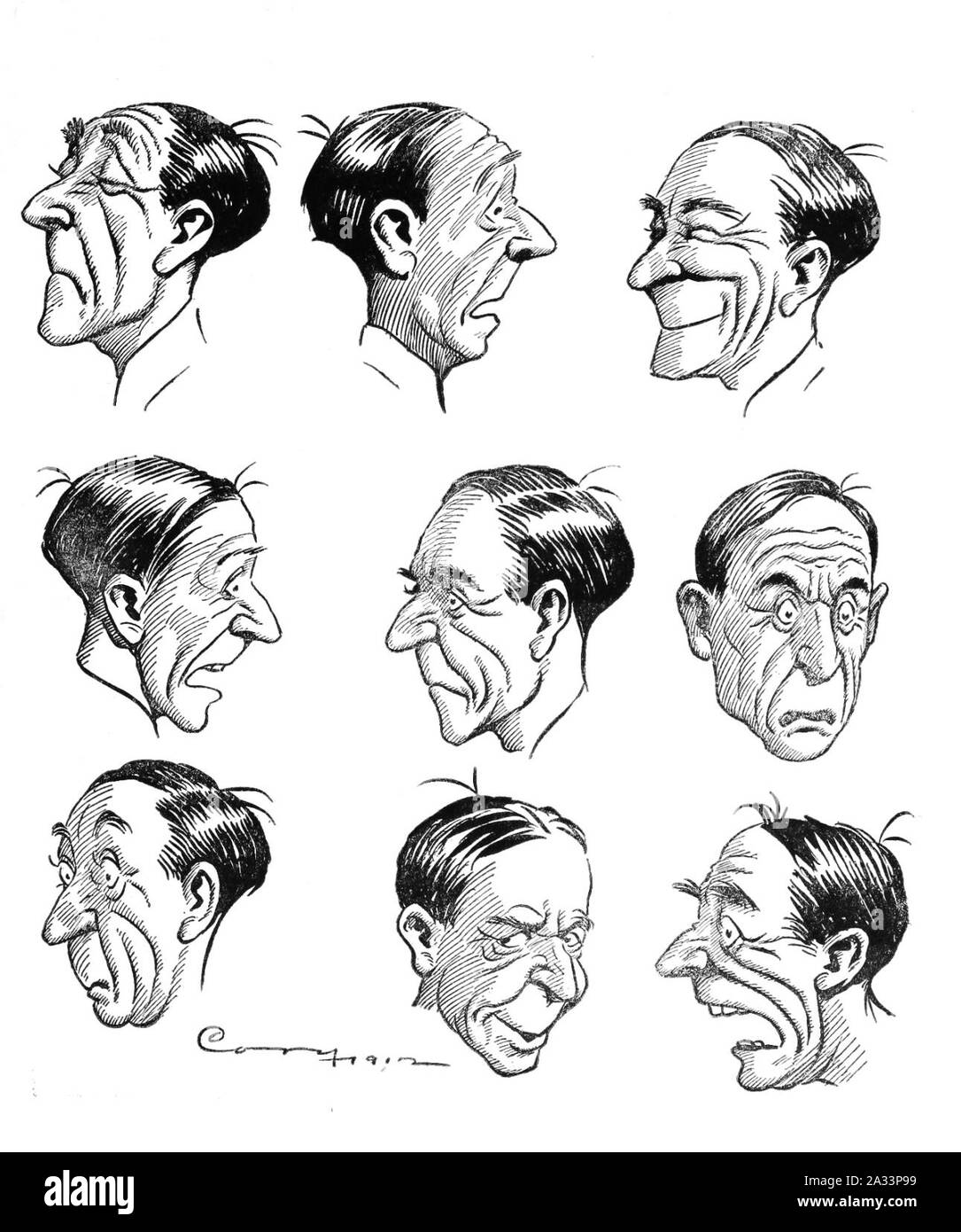 Facial expressions - The Cartoonist's Art Stock Photo - Alamy