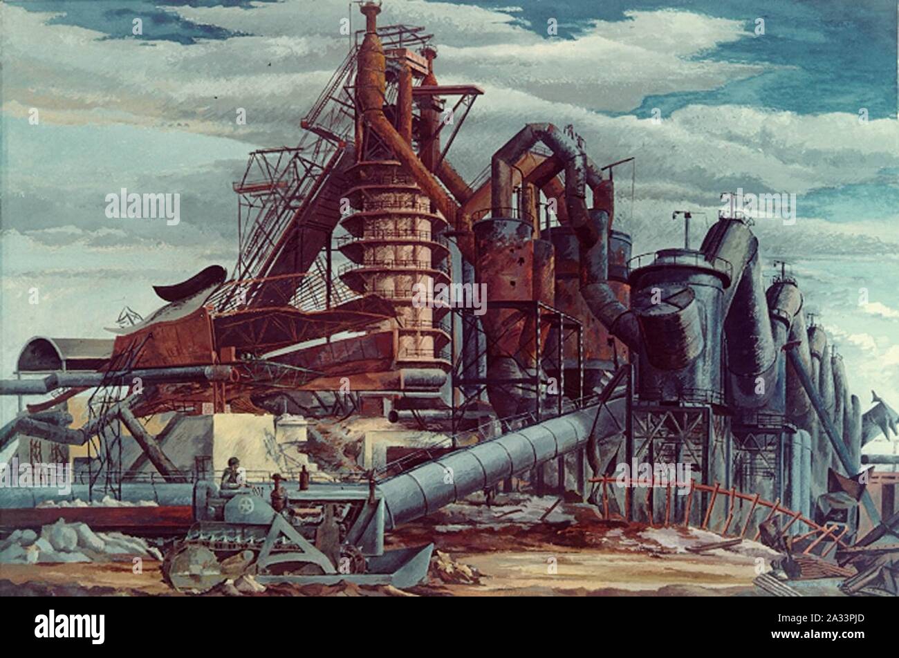 Factory at Piombino, 1944, by Ludwig Mactarian Stock Photo - Alamy