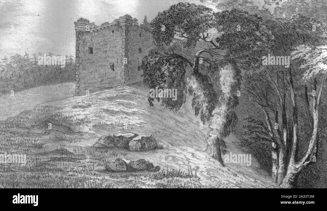 Fairlie Castle, Clyde, 1840s Stock Photo - Alamy